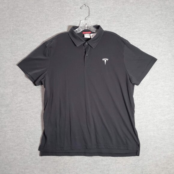 Tesla | Shirts | Tesla Men Polo Shirt Xl Black Logo Embroidered Short ...